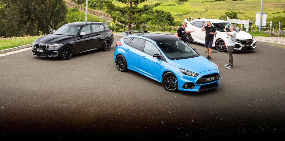 2018 BMW M140i v Honda Civic Type R v Ford Focus RS LE comparison ...